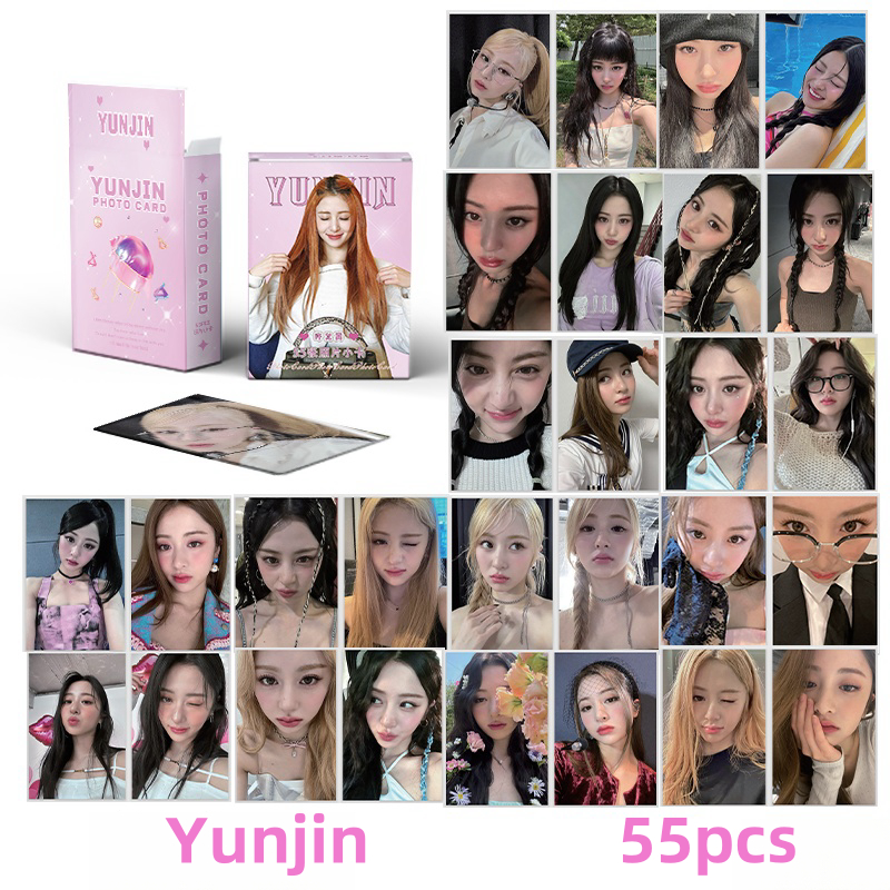 50-55pcs LE SSERAFIM Laser HOLOGRAPHIC LOMO Cards Sakura CHAEWON YUNJIN KAZUHA EUNCHAE Solo ...