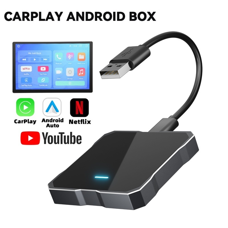 Adaptador Sem Fio Carplay & Android Auto Adapter Sistema Ai Box Suporte YouTube/Netflix/TF Plug ...