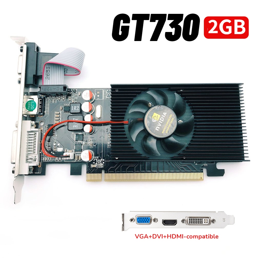 ⚡ Promoção Novo NVIDIA GeForce GT730 2GB 64bit DDR2 HDMI Compatível Com ...