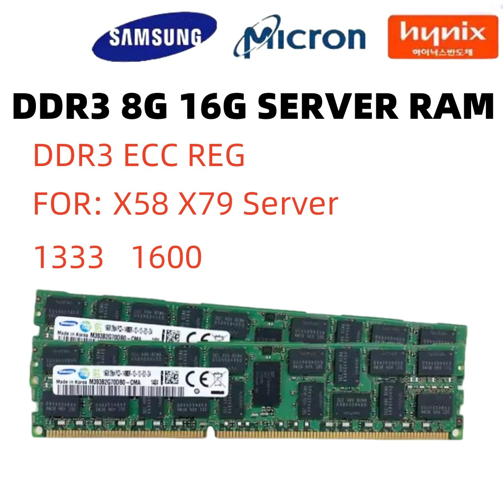 SAMSUNG 16G 8G 4G DDR3 ECC REG 1333 1600 1866 2RX4 Memória De Servidor Hynix Micron X58 X79 Não ...