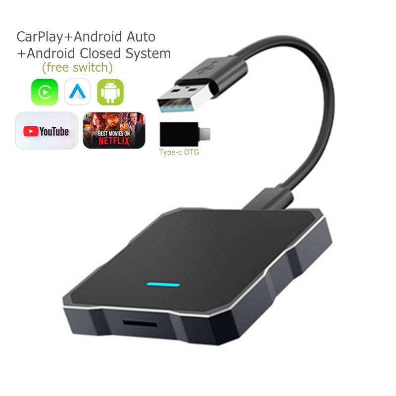 Car play AI BOX Adaptador Sem Fio CarPlay Android Auto Com Youtube Netflix Dongle Smartbox Para ...