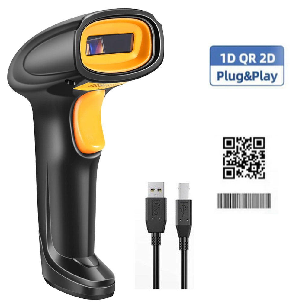 Leitor De Código De Barras Portátil Com Fio 1D/2D/QR USB Manual/CMOS Sensor De Imagem Para Loja ...
