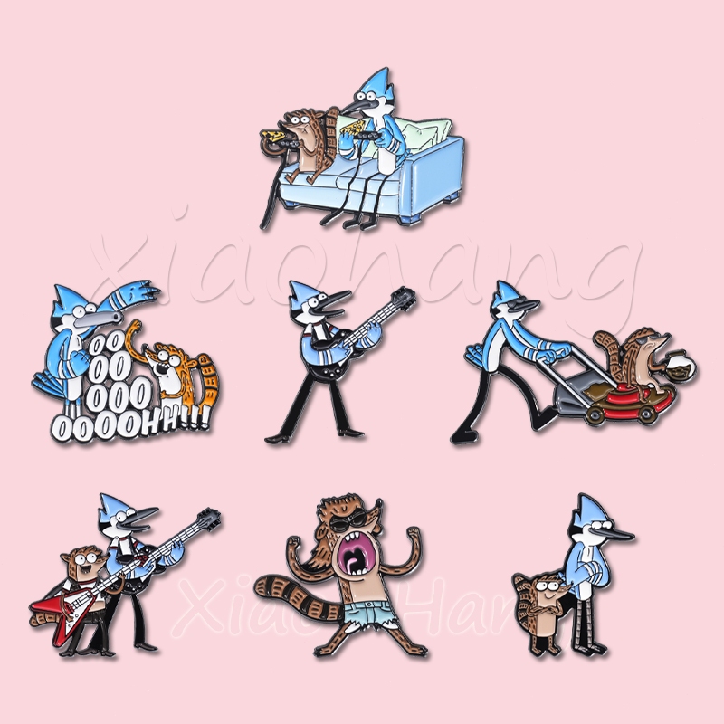 Desenho Animado Regular Show Brochura Funny Raccoon Pins Crachás Anime ...