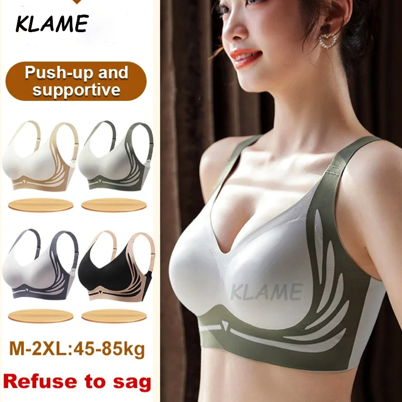 KLAME M-2XL Plus Tamanho Soutien Feminino Sem Costura Roupa Íntima Respirável 3D Copa Conforto ...