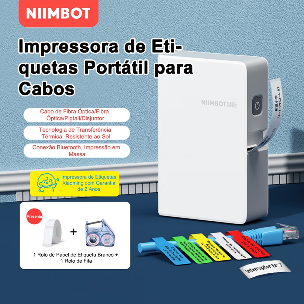 NIIMBOT B18 Impressora de etiquetas, conexão sem fio por Bluetooth ...