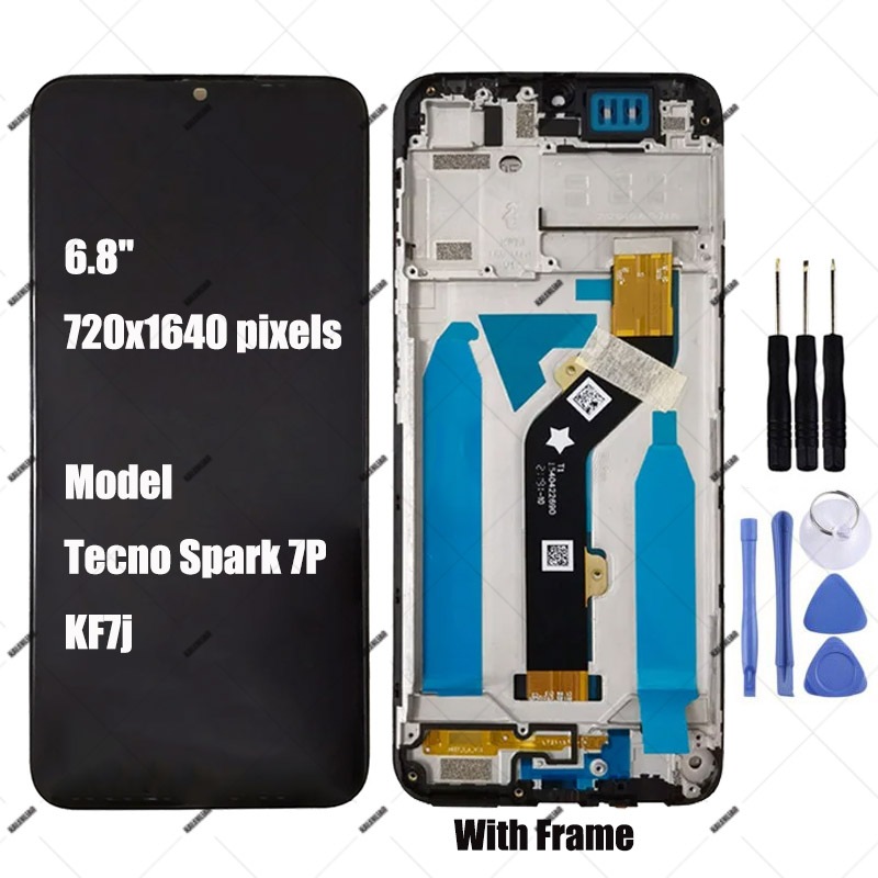 Para Tecno Spark 7 7T 7P 7 Pro Display LCD Tela De Toque Digitador ...
