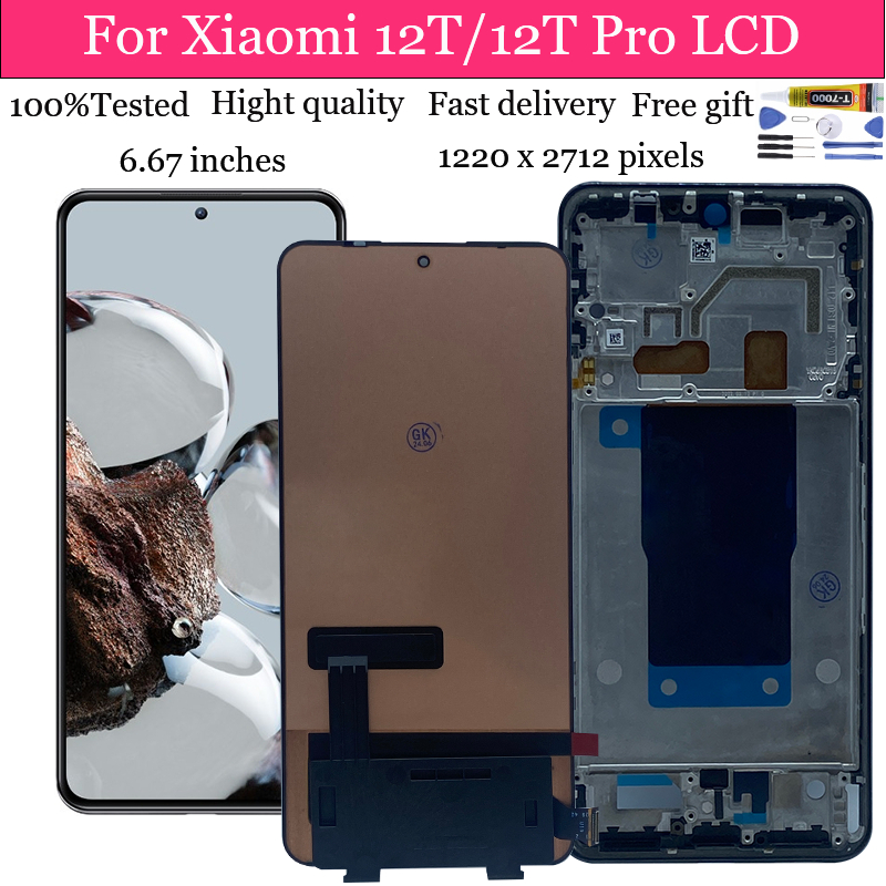 Tela LCD Original Xiaomi 12T 12T Pro Touch Screen Com Substituição Da ...