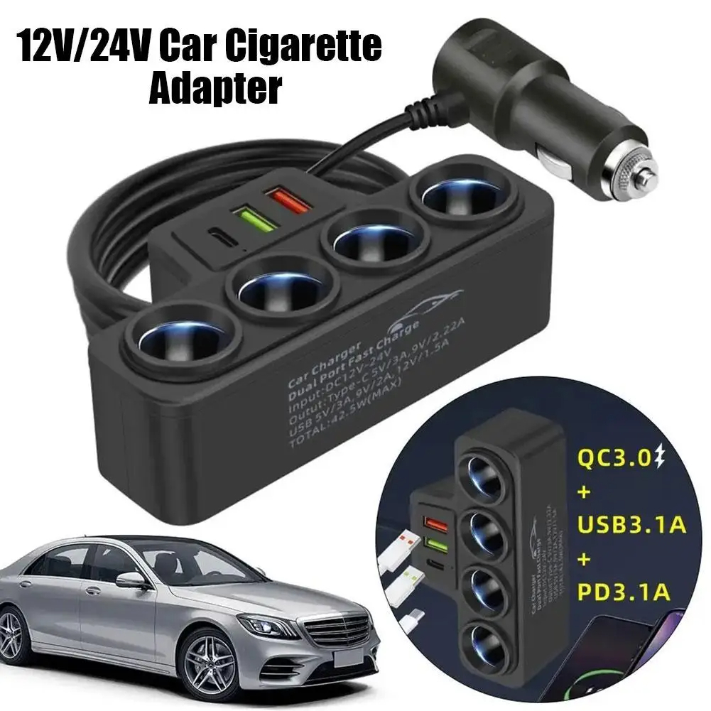 Adaptador De Carregador USB Para De Carro 12/24V 120W Com Eletrônica ...