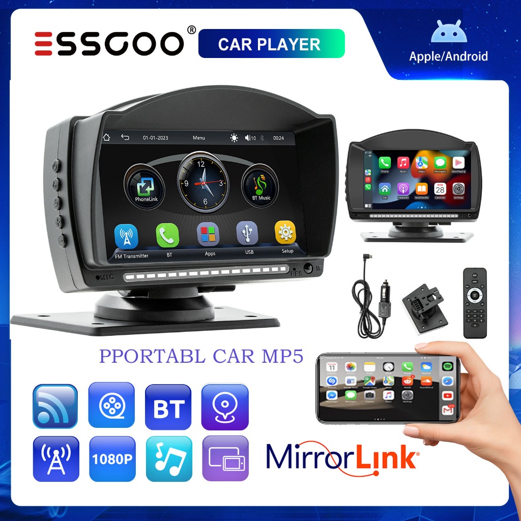 ESSGOO Novo MP5 Car Player 4.7 Inch Tela Sensível Ao Toque Android ...