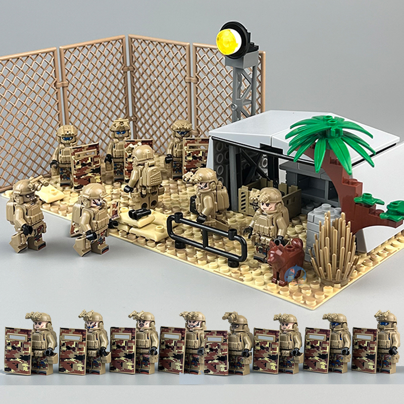 MOC Minifiguras De Soldado Armado Base De Acampamento Compatível Com Os ...