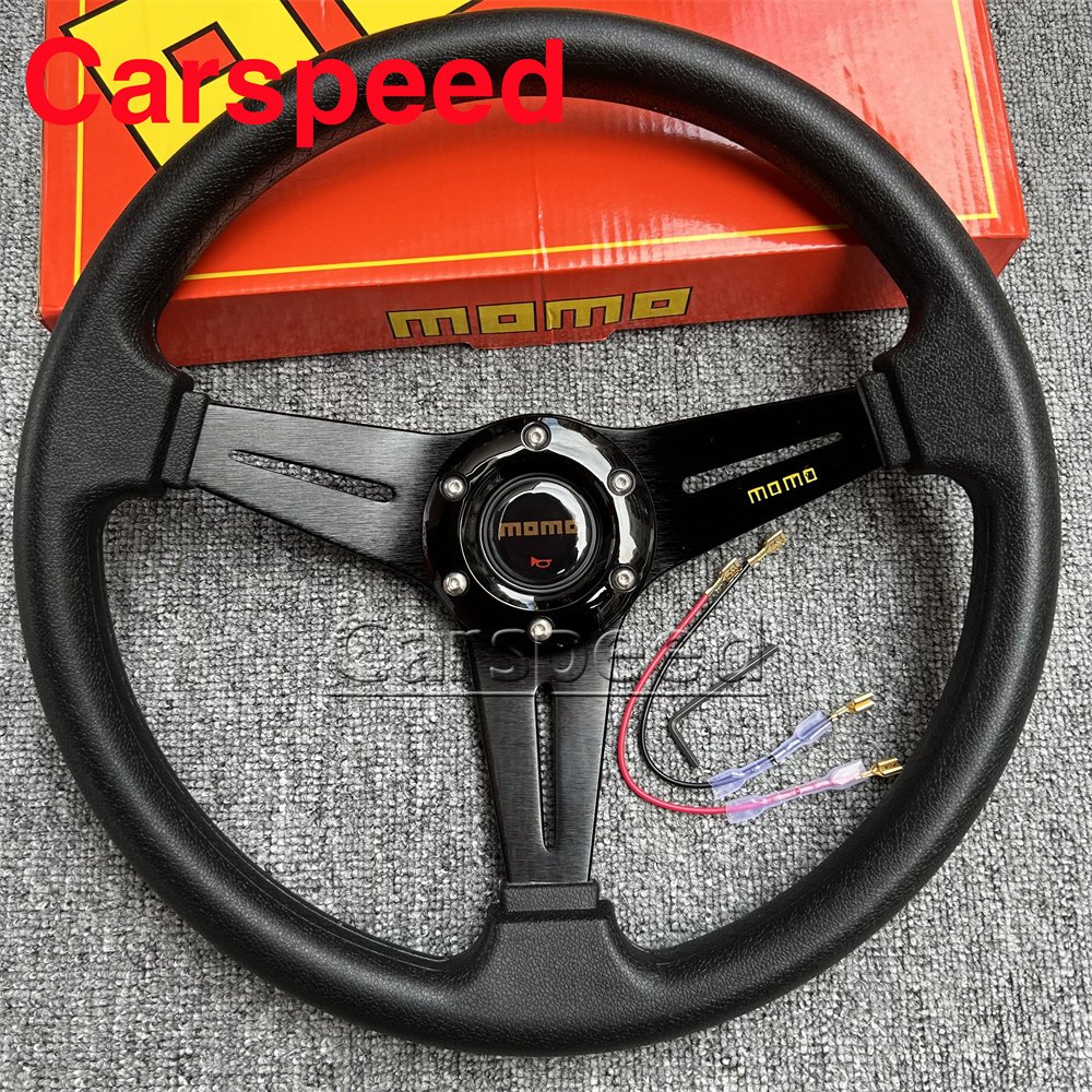 Volante MOMO De 14 Polegadas Material PU Preto Estrutura De Alumínio De Corrida Drift Pc De Jogo ...