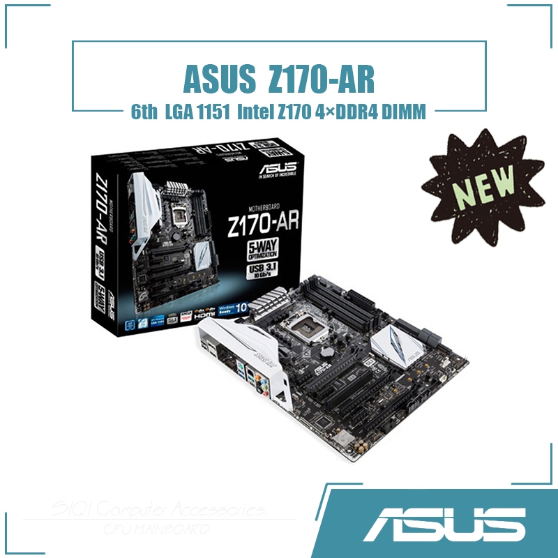 Placa-Mãe ASUS Z170-AR LGA 1151 4xDDR4 DIMM Usando chipset Intel Z170 Padrão ATX 64GB | Shopee ...