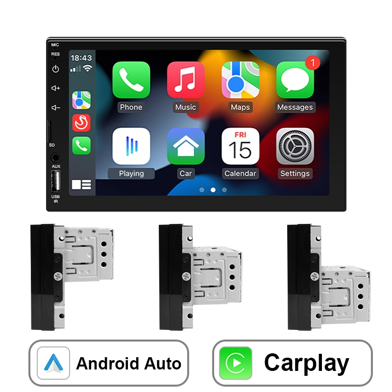 Carplay Central Multimídia 1 Din MP5 Bluetooth 7 Polegadas USB/AUX/TF Com Mirrorlink De Tela ...