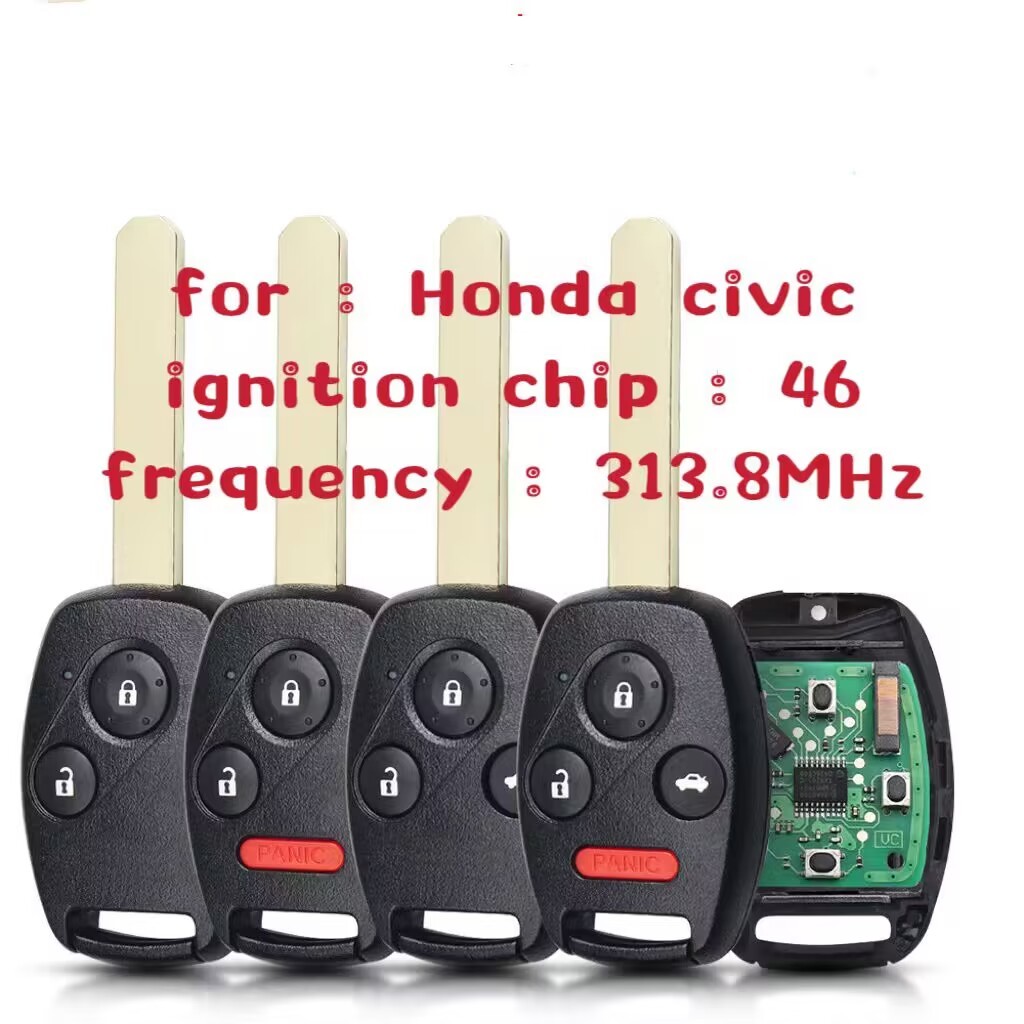 Chave De Controle Remoto De Alça Reta Honda Estilo De Cópia (313.8 MHz ...