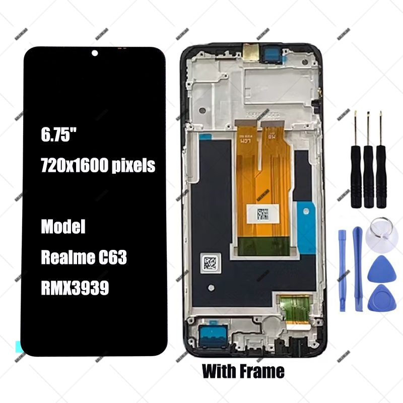 Original Realme C53 C63 C51 RMX3830 Display LCD Digitalizador De Tela Sensível Ao Toque ...
