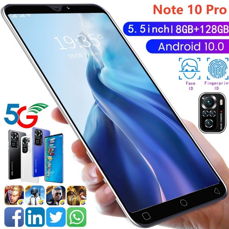 Celular Nota 10 Pro Tela De 5,5 Polegadas Android Phone Celulares ...