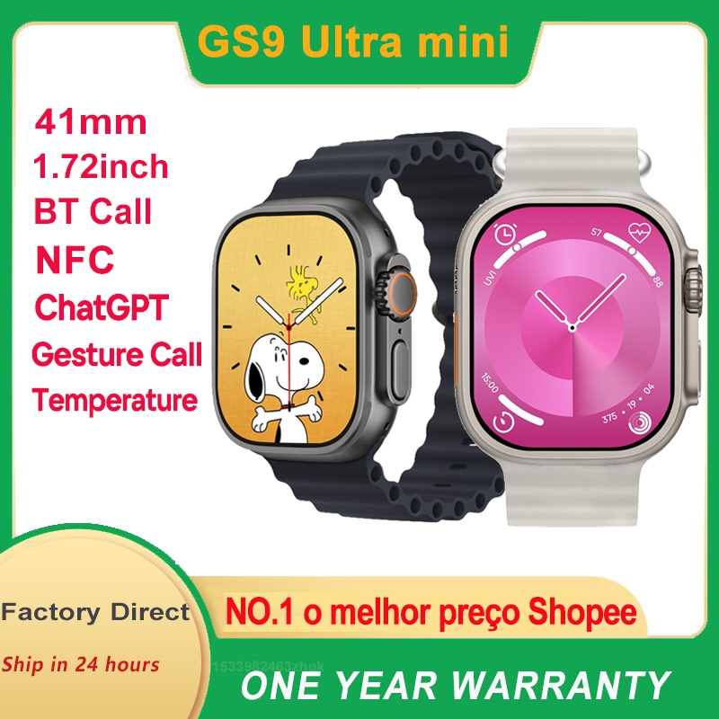 Novo GS9 Ultra Mini Smart Watch ChatGPT 1.72'41mm NFC Temperatura BT ...