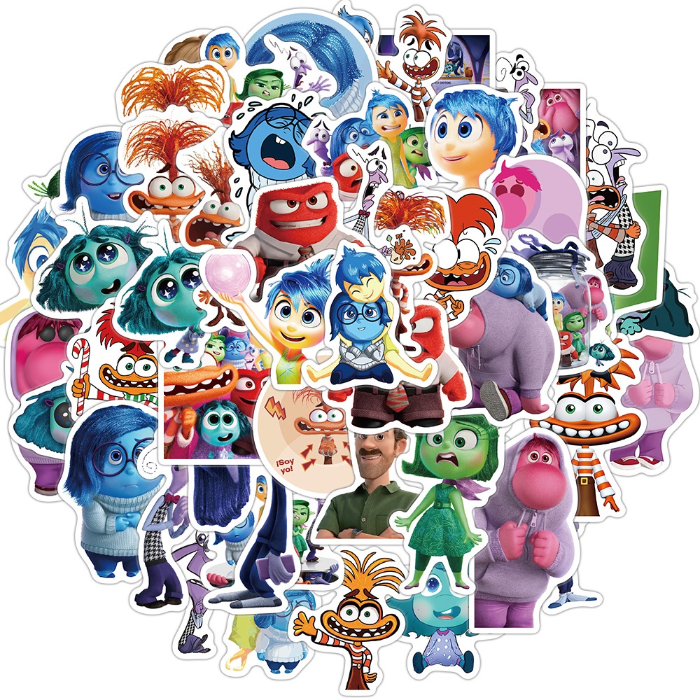 [Adesivos Grandes] 50pcs Filme Cool Disney INSIDE OUT 2 De Grafite Para Skate Portátil Bagagem ...