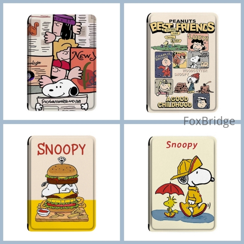 Capa Protetora Snoopy Kindle Cute 2022 11a Paperwhite 5 (11a)/4 (10a) Inteligente 2019 10a E ...