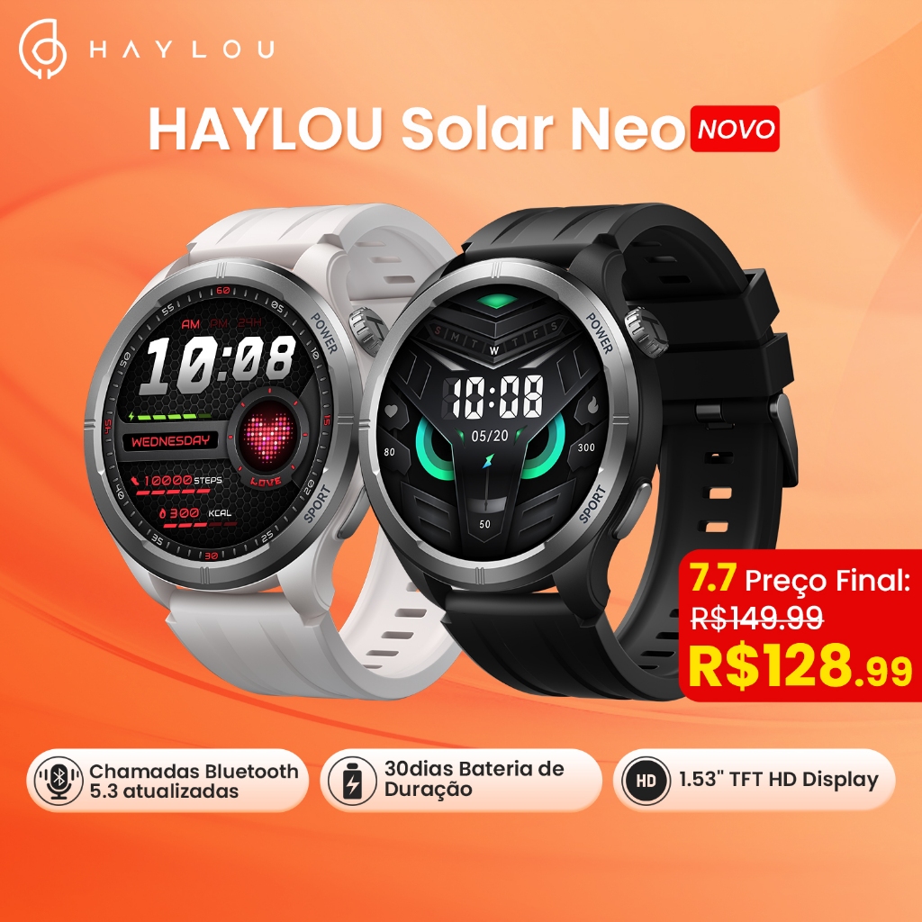 [New arrival] Haylou Solar Neo Relógio Esportivo Smart Watch 1.53"HD ...
