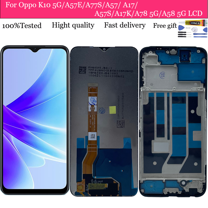 Original Para OPPO K10 5G A57E A77S A57 A17 A57S A17K A78 5G A58 5G LCD ...