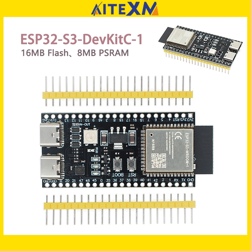 Placa De Desenvolvimento ESP32-S3 2.4G Wifi Para Arduino ESP IDF-WROOM-1 N16R8 44Pin Tipo C 16MB ...