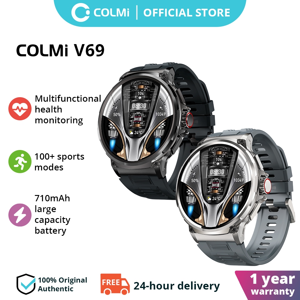 COLMI V69 1.85 " Ultra HD Display Smartwatch Homens 710 mAh Bateria Grande 400 + Relógio Faces ...