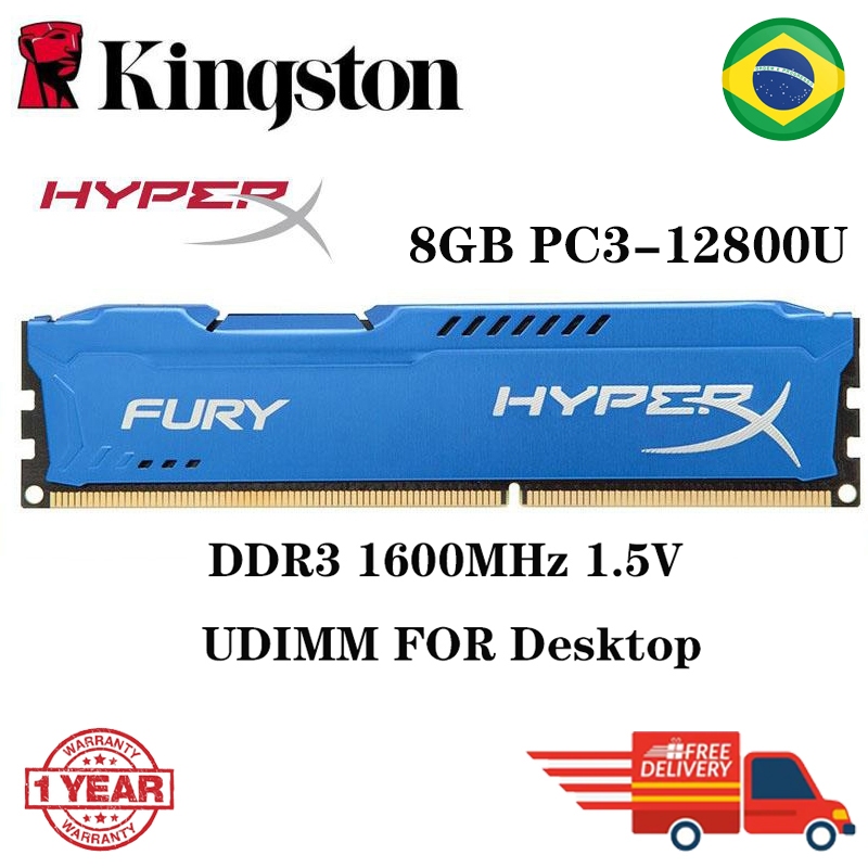 Kingston HyperX FURY 4gb 8gb ddr3 1333mhz 1600mhz 1866Mhz 240Pin Memória RAM PC3-12800U For ...