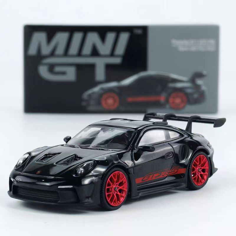 Mini GT 1: 64 #681 Porsche 911 992 GT3 RS Modelo de carro de liga preta ...