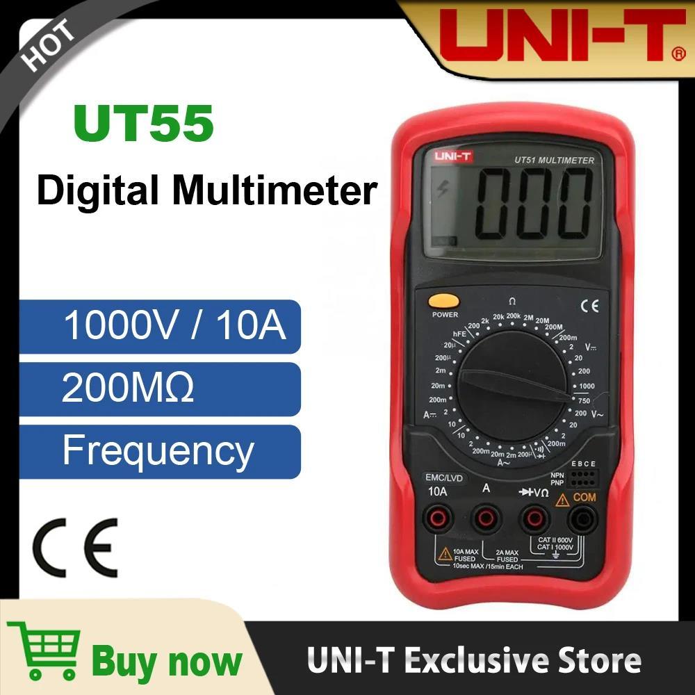 UNI-T UT55 1000V AC DC Multímetro Digital Universal DMM Transistor ...