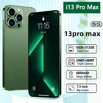 Novo i13 Pro Max 128GB/256GB/512GB 5G LTEFace ID NFC IOS A15 Núcleo Biônico Hexa 5.4'Duplo 12MP ...