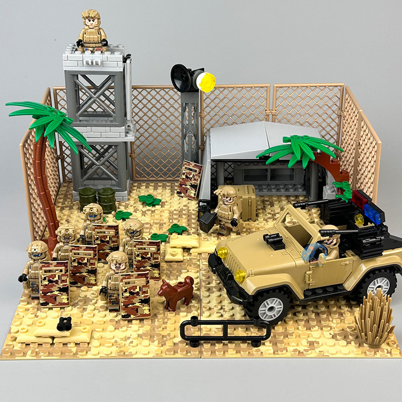 MOC Building Desert Base Set Soldier Warrior Military Command Blocks ...