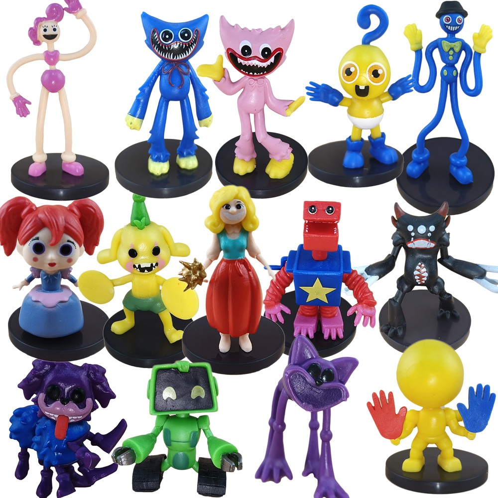 14pcs Poppy Playtime Jogo De Figuras Em PVC Huggy Wuggy Monstro Salsicha Personagens Modelo ...