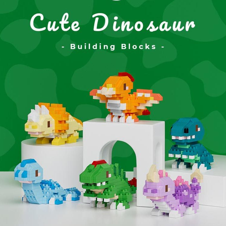 Blocos De Construção De Dinossauros Série DIY Micropartículas Bloco De ...