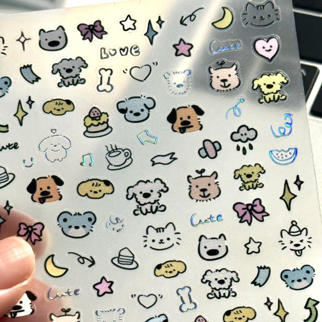 Autocolantes Em PVC Mini Autocolante De Unhas Kawaii Cat Material Do ...