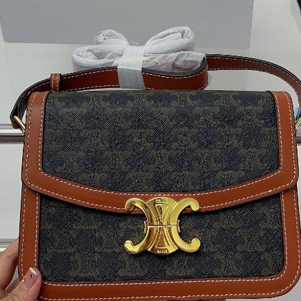 Ce-line Caixa Celine Arco Triunfal Velho Tofu Bun Flor mochila de couro ...