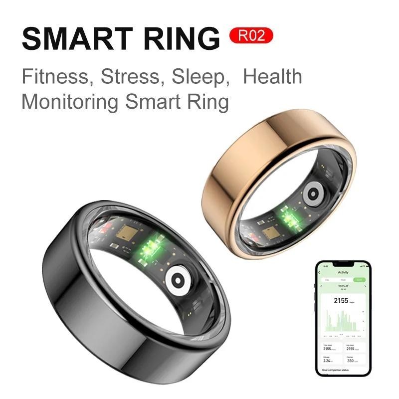 COLMI R02 Smart Ring Military Grade Titanium Steel Shell Monitoramento ...