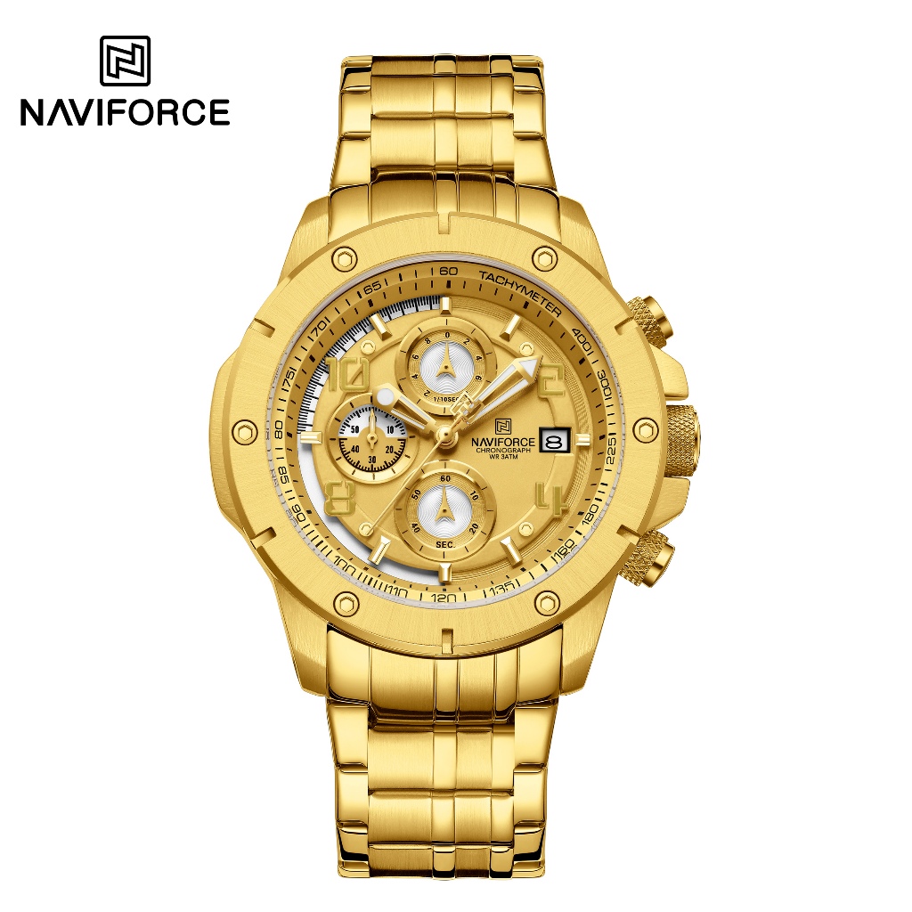 NAVIFORCE 8056 Relógio Masculino Multifuncional À Prova D'água Em Aço ...