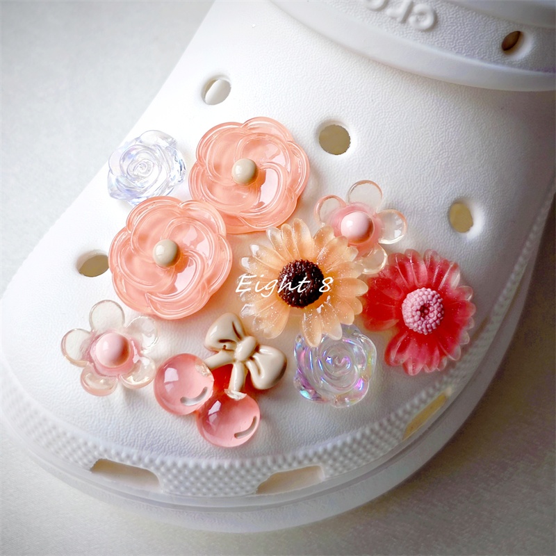 10pcs/set Croc Jibbitz Daisy Croc Jibbits Flor De Cerejeira Jibz ...