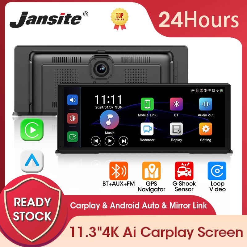 Jansite Carro Portátil DVR 4K Dianteiro 1080P Câmera Traseira Gravador ...