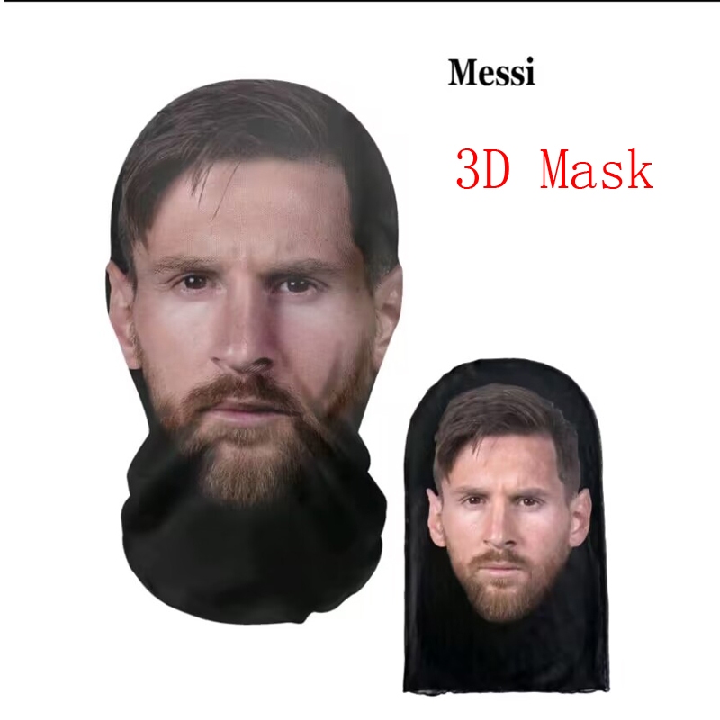 Máscara Messi 3d Headgear Party Funny Mask NBA Star Headgear Gaze ...