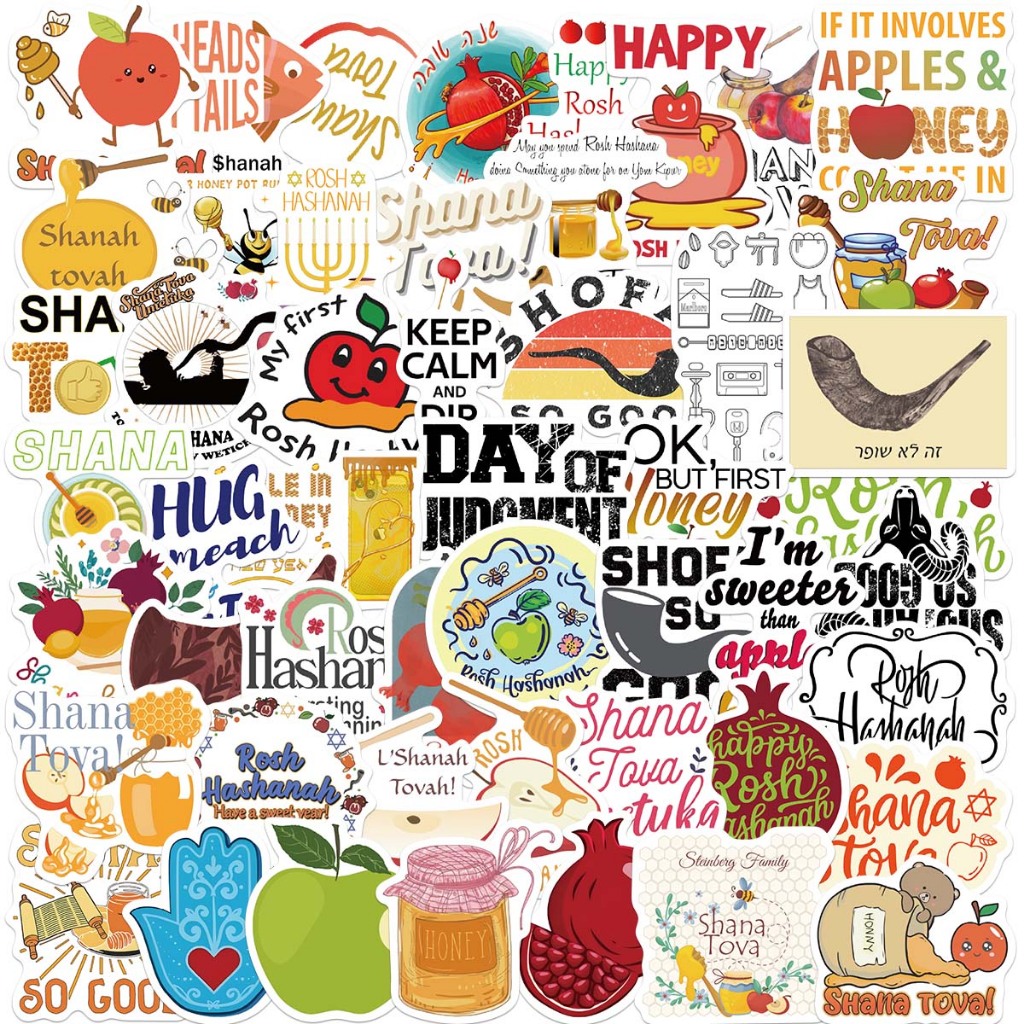 50 Unid . pcs rosh hashanah Stickers Graffiti Cartoon Skate À Prova D ...