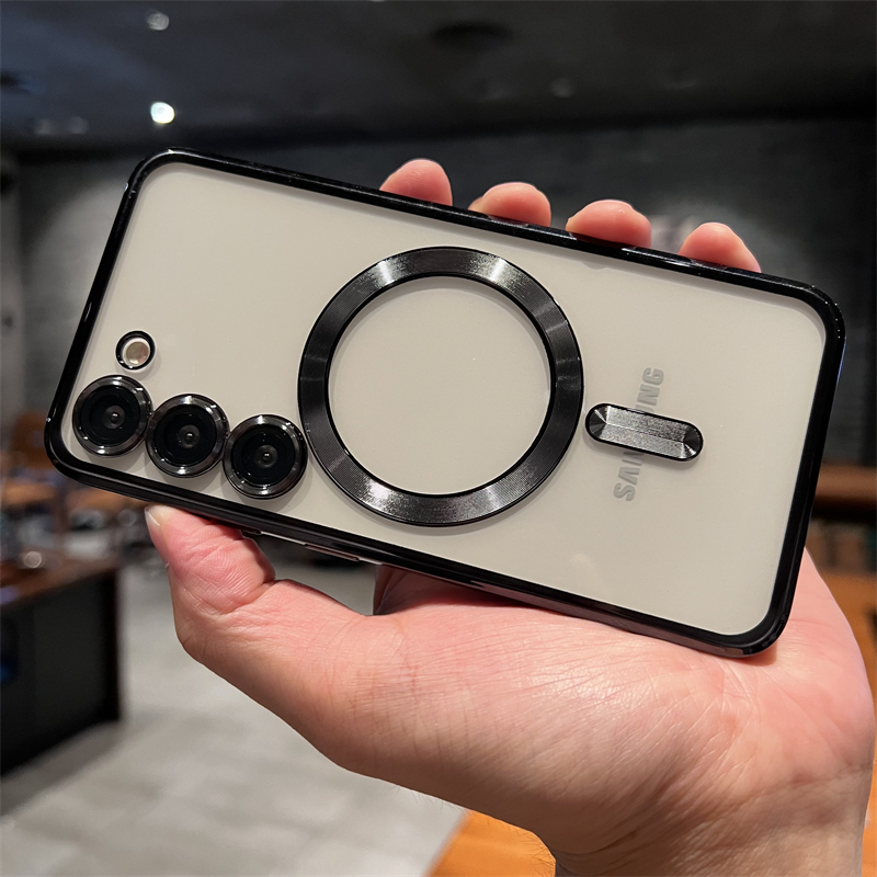 Chapeamento Magnético Caso Para Samsung Galaxy A16 A55 A35 A15 A06 Embalagem Transparente TPU ...