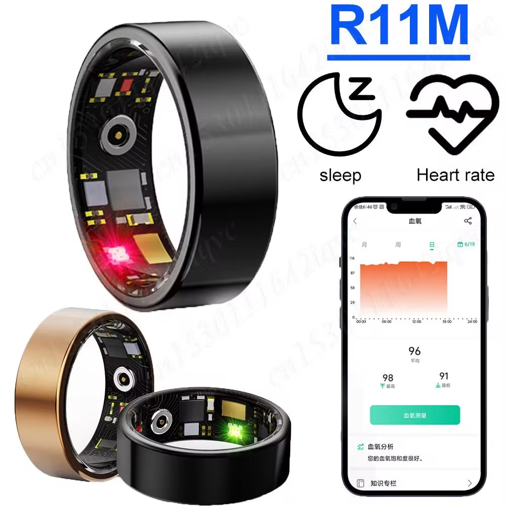 New R11M Smart Ring Heart Rate Blood Oxygen Sleep Monitoring Health ...