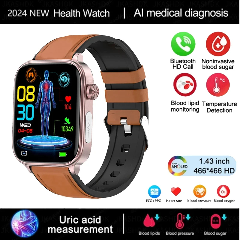 2024 Novo ECG + PPG Smartwatch Relógio Inteligente De Grau Médico ...