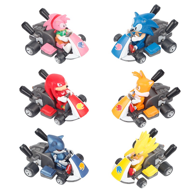 6Pcs/Set 4cm Jogo Sonic the Hedgehog Miles Prower Tails Metal Amy Rose ...
