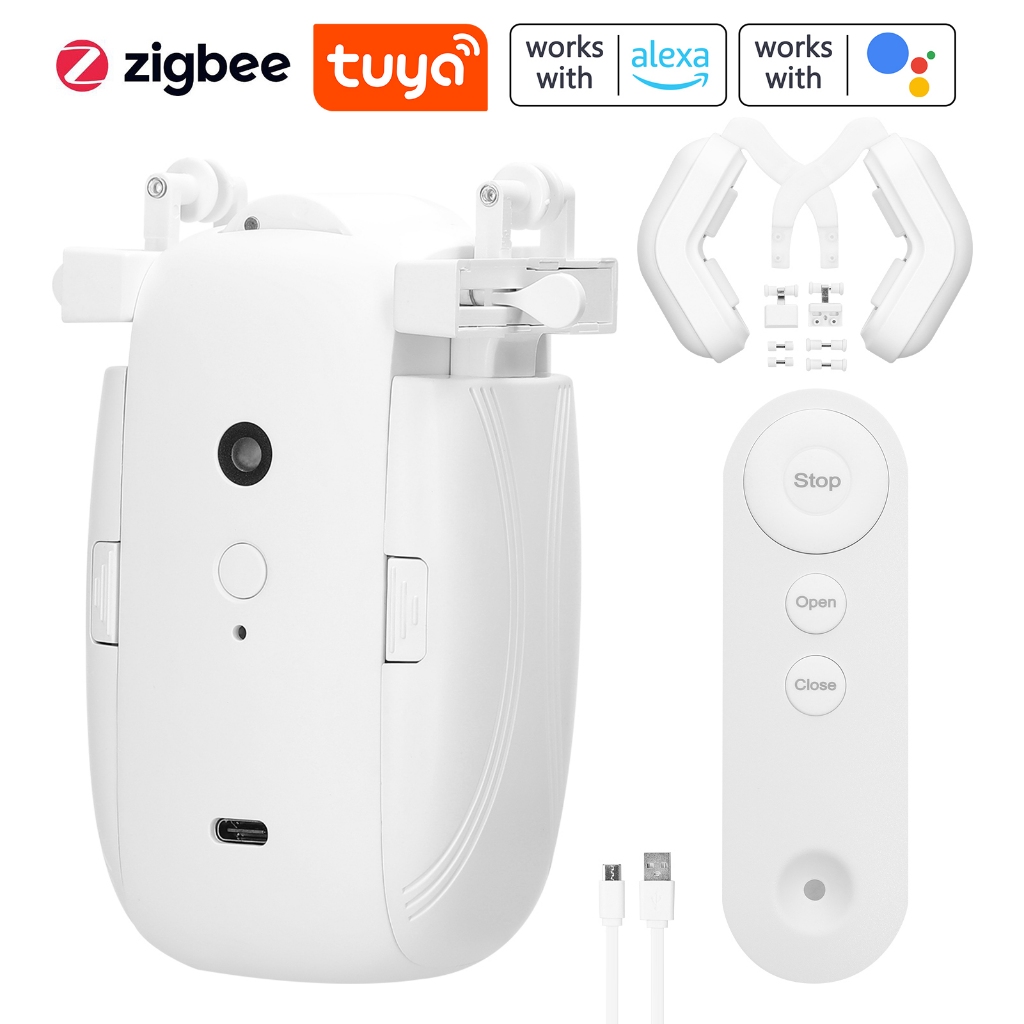 Tuya ZigBee 3 Em 1 Robô Cortina Inteligente Motor Elétrica Abridor Automático Sem Fios Suporte ...