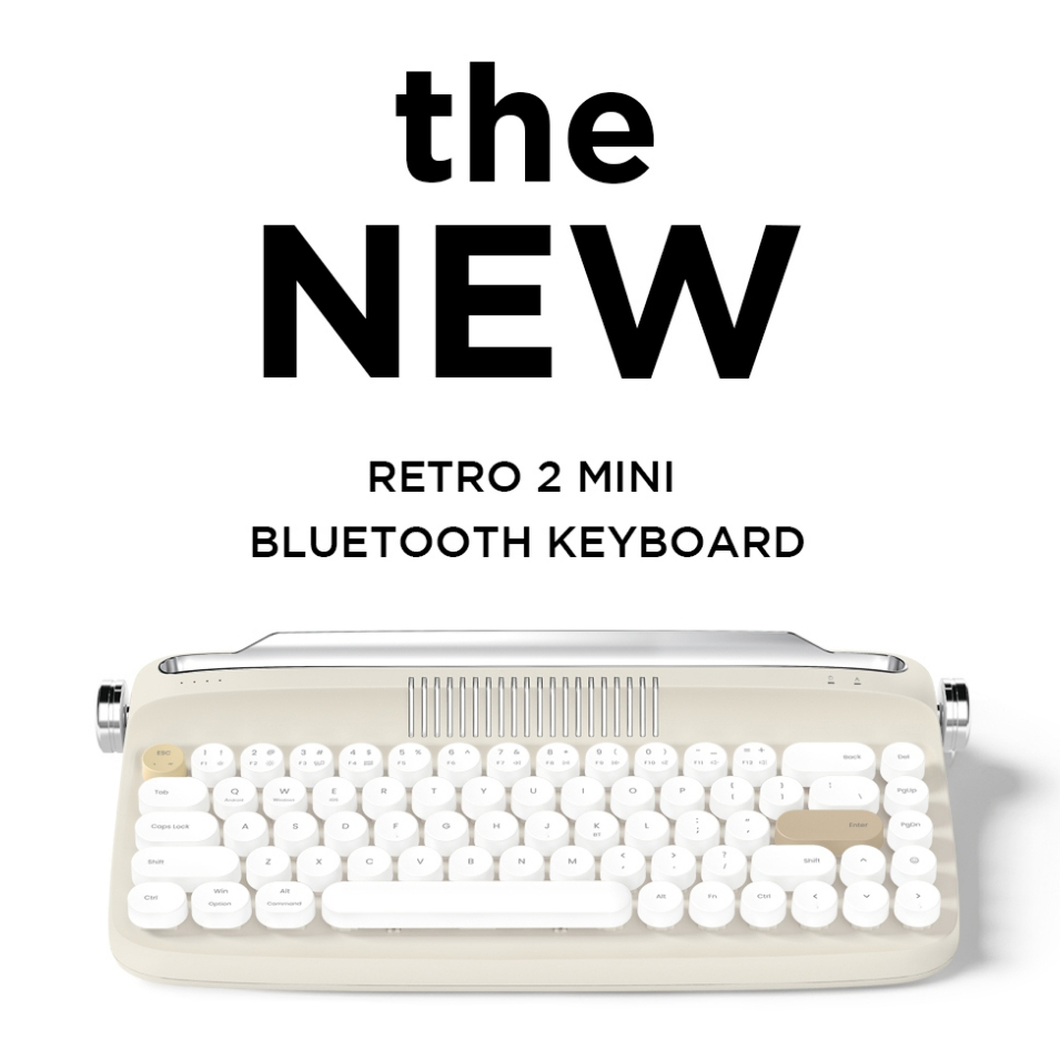 ACTTO B307 Manteiga De Marfim Atualizada USB-C/Bluetooth Retro Teclado ...