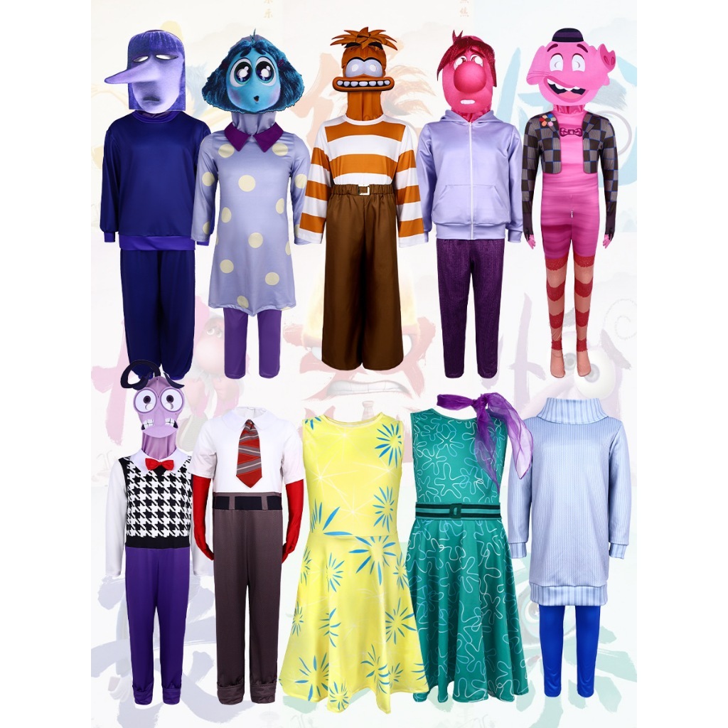 Inside Out 2 costume , Raiva SadnessJoy Disgo Ansiedade Medo ...