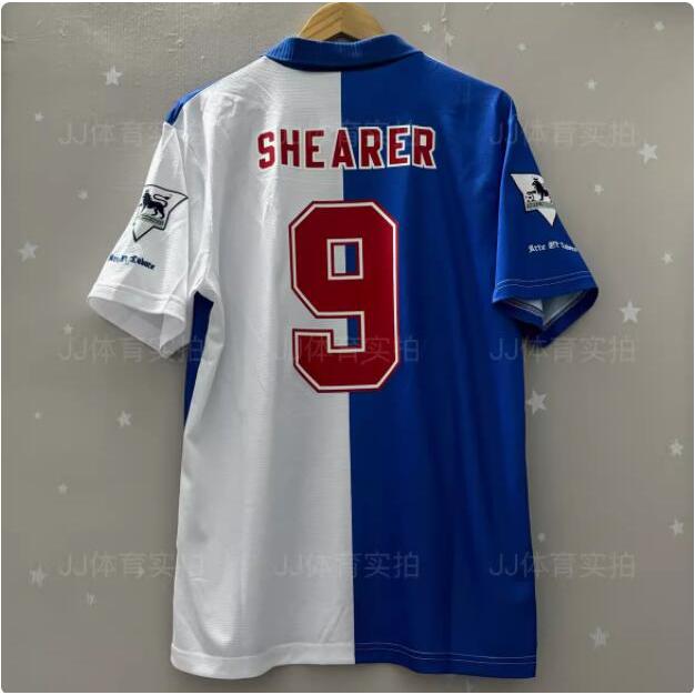 19994-95 Blackburn Home Retro Jersey SHEARER No . 9 Camisa De Futebol ...
